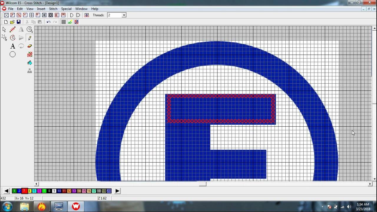 Wilcom Tutorials/Cross Stitch in Wilcom Video Part 1 #wilcom #tutorial #learning #urdu #hindi ...