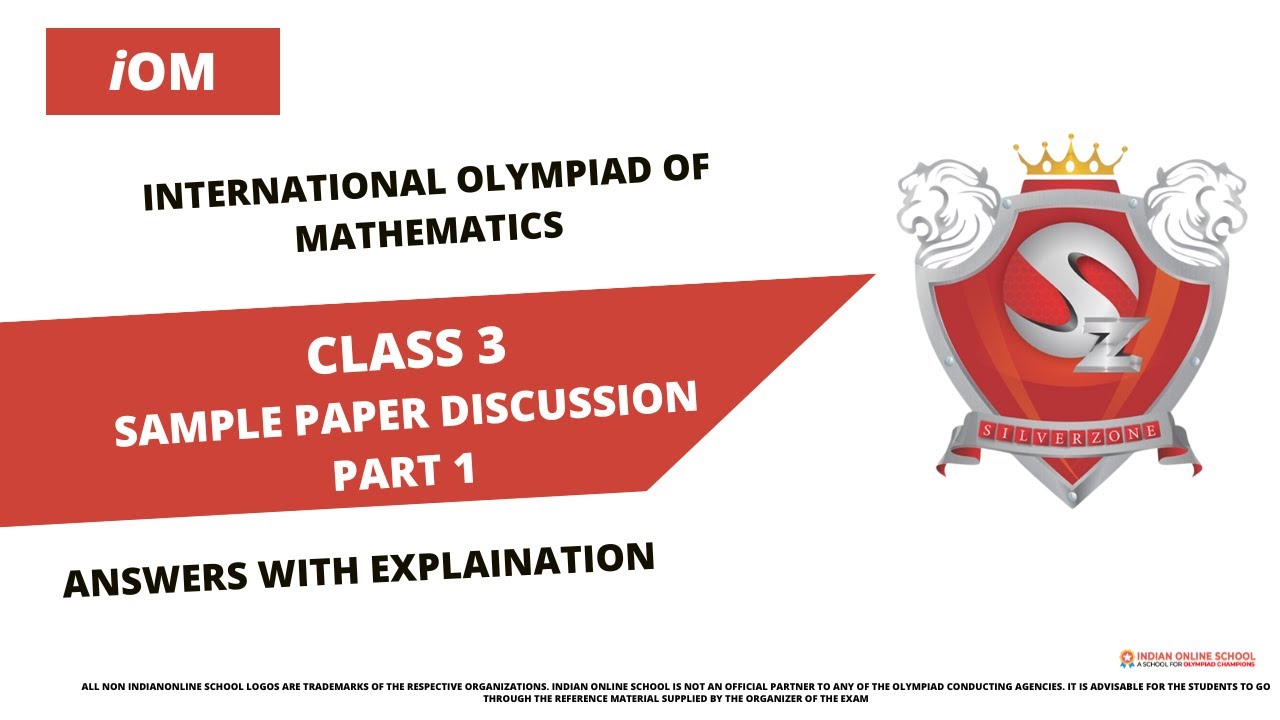 Class 3 Silverzone Math -International Olympiad of Mathematics - Sample ...