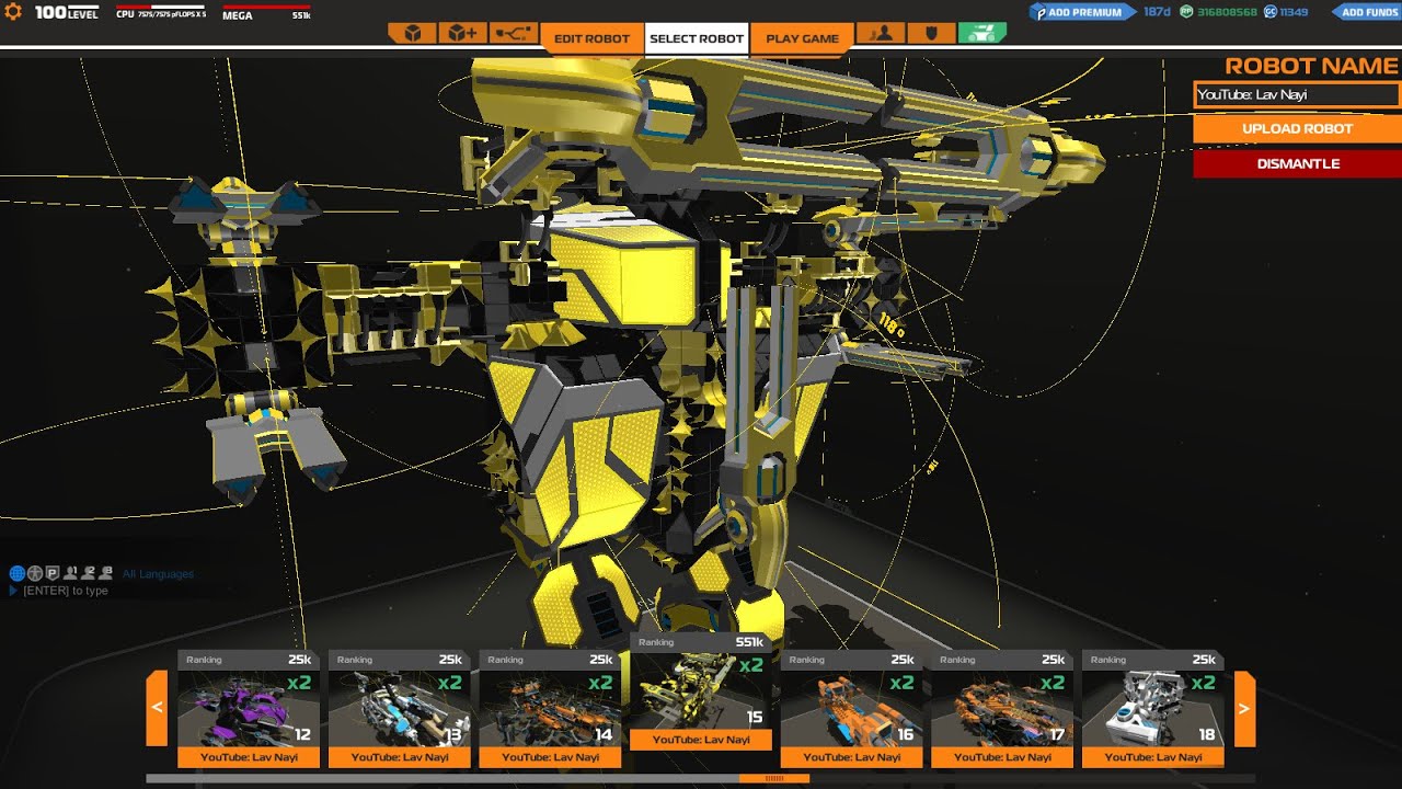 Robocraft - #201 Big Cat - Mega Mech Leg [1440p] - YouTube