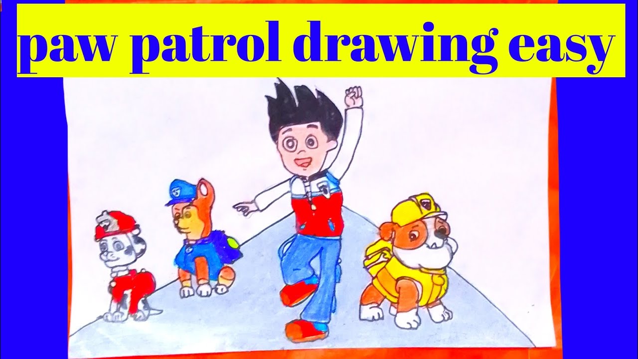 how to draw a paw patrol team drawing easy step-by-step from Aditya art ...