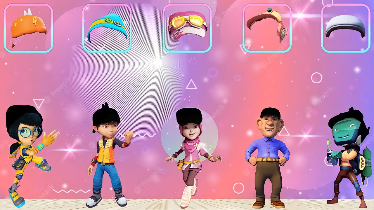 Boboiboy Galaxy || Bermain Game mencocokkan topi Boboiboy, Ying, Yaya ...
