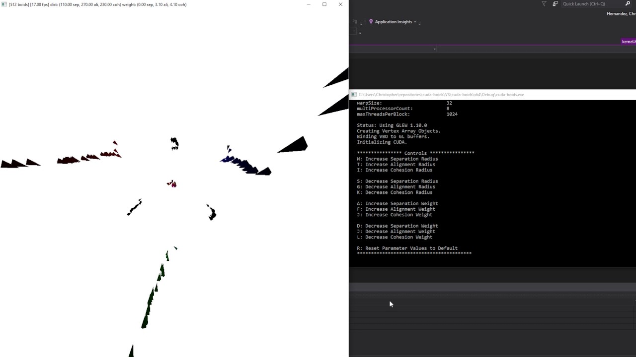 OpenGL CUDA 3D Bird-oids Implementation [C++] - YouTube