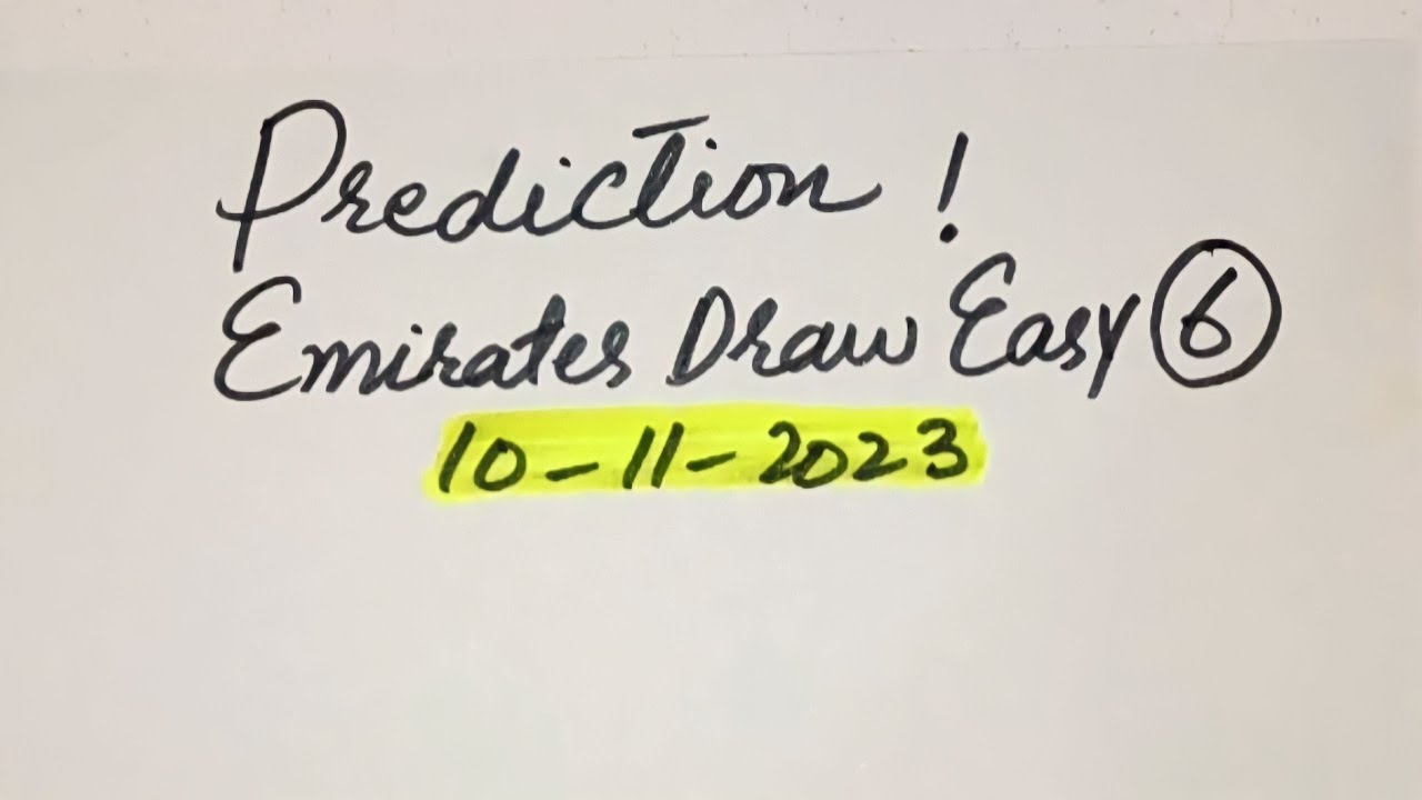 Easy 6 Draw Latest Prediction 10/11/2023 ! - YouTube