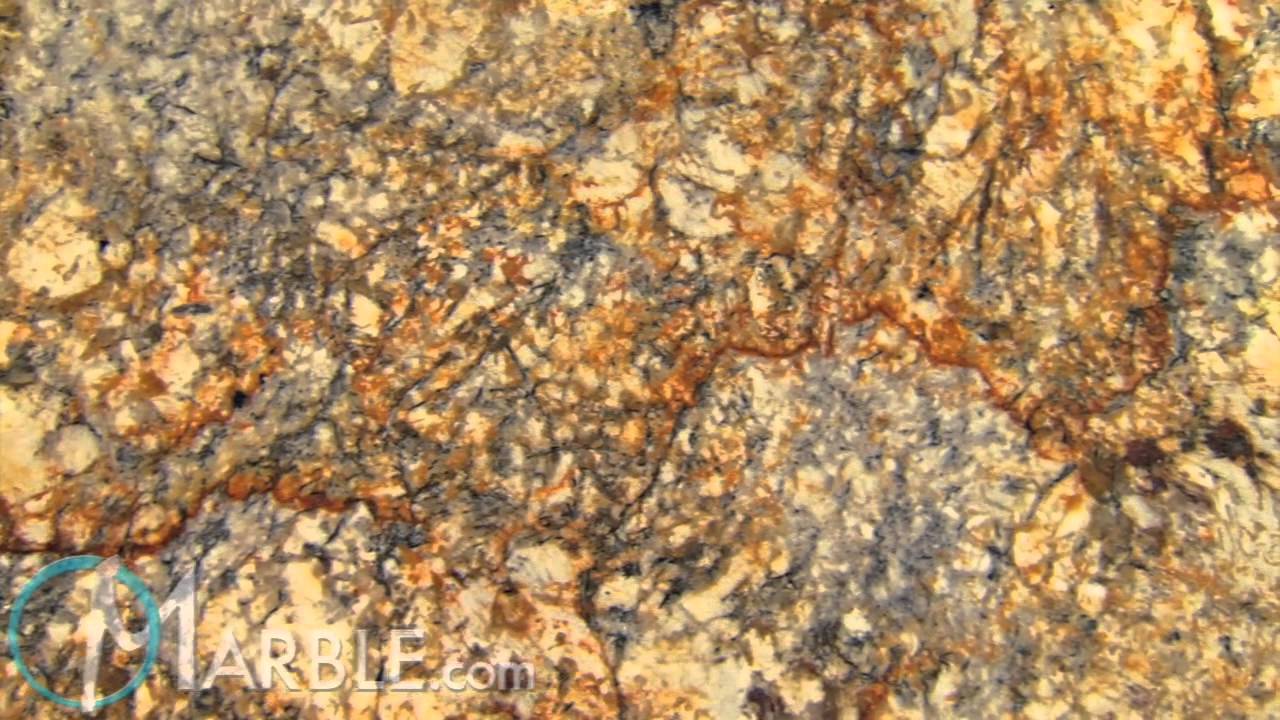 Golden Silver Granite Kitchen Countertops I | Marble.com - YouTube