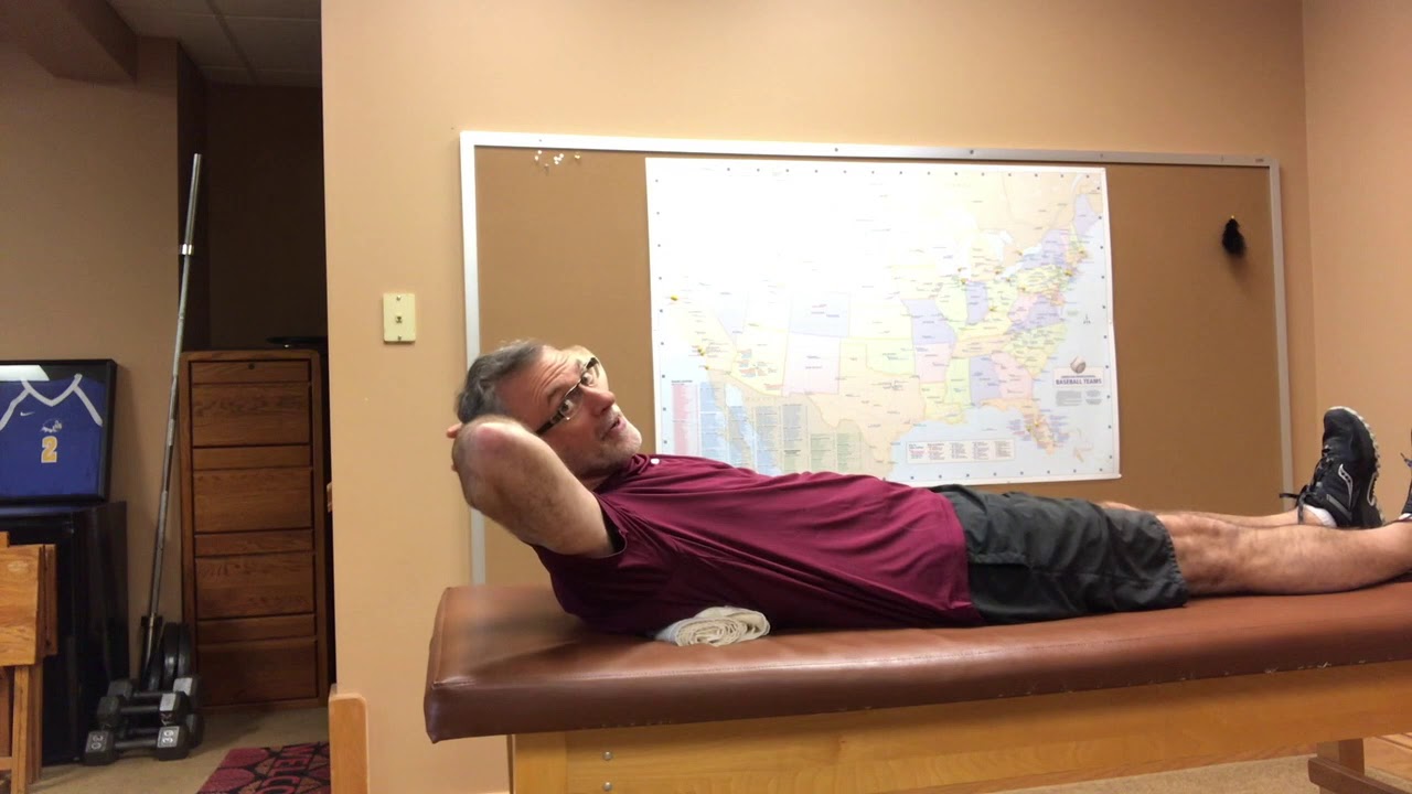 Thoracic extension over towel roll HD 720p - YouTube