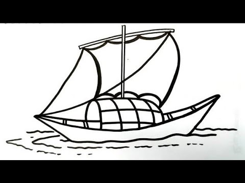 How to draw a boat step by step (very easy) || art video - YouTube