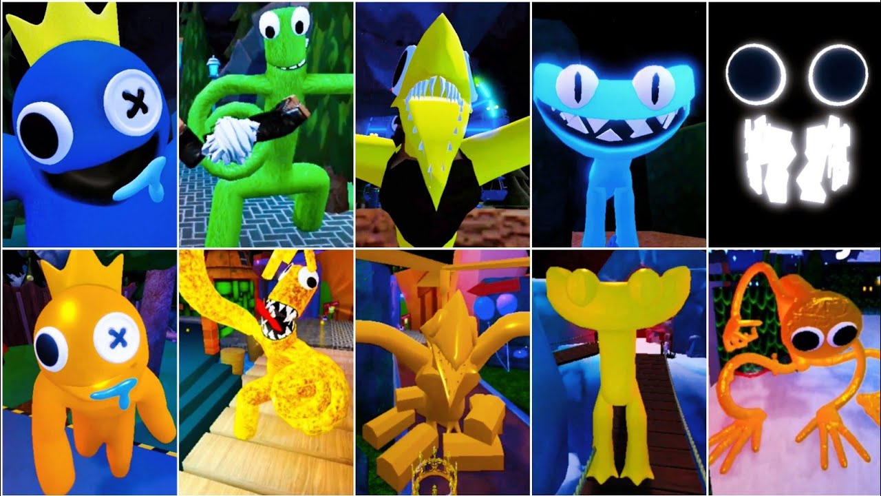 Rainbow Friends 2 Vs Golden Rainbow Friends 2 All Jumpscares - YouTube