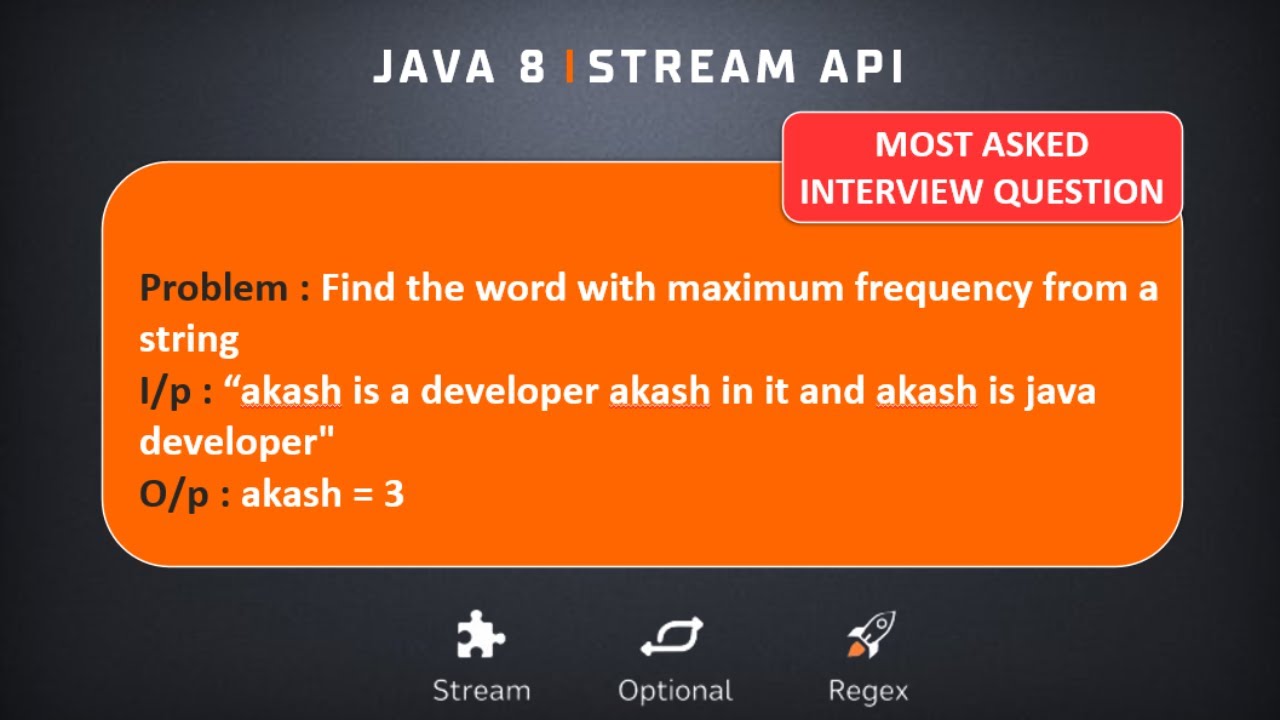 Java Interview Question | Find Maximum Frequency Word using Java 8 Streams - YouTube