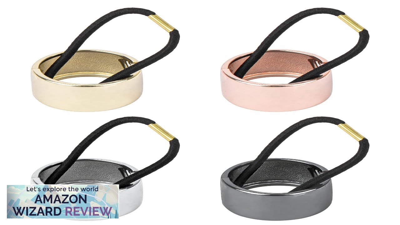 AUEAR Brushed Metal Expandable Hair Cuff Ponytail Holder Elastic Hair ...