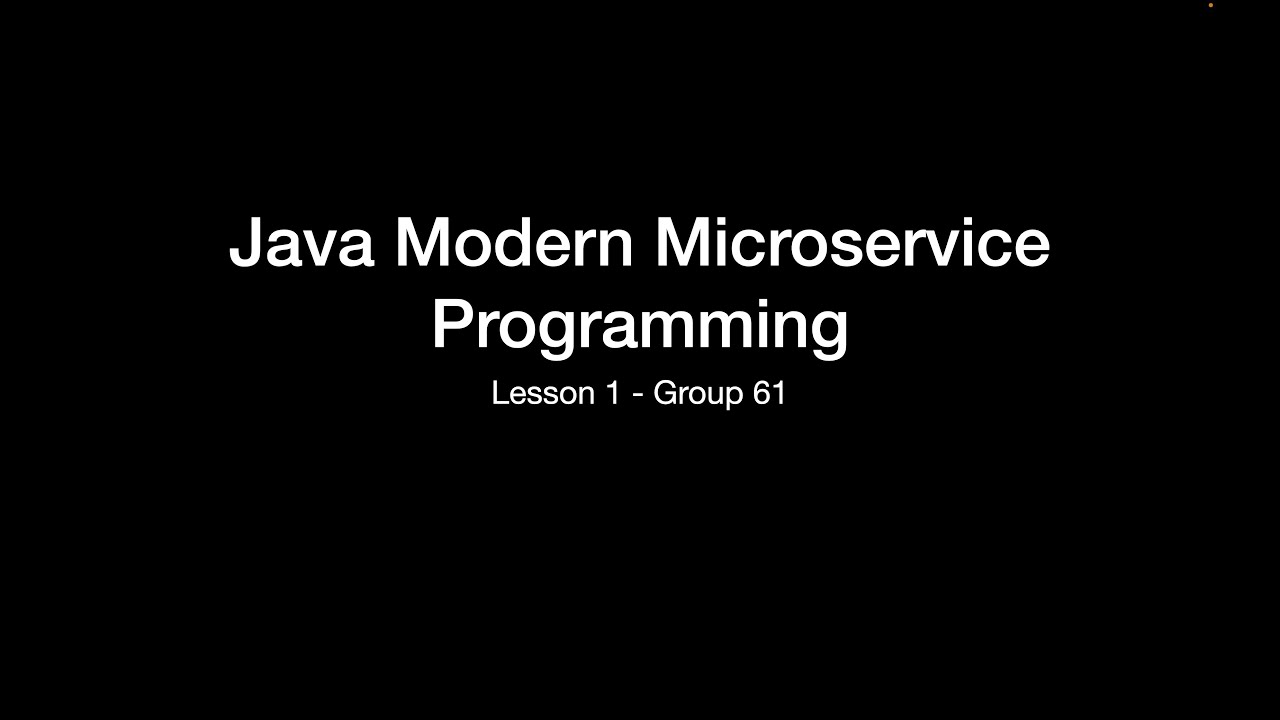 Java Microservice Programming Lesson 1 Group 61 Spring Rest Youtube