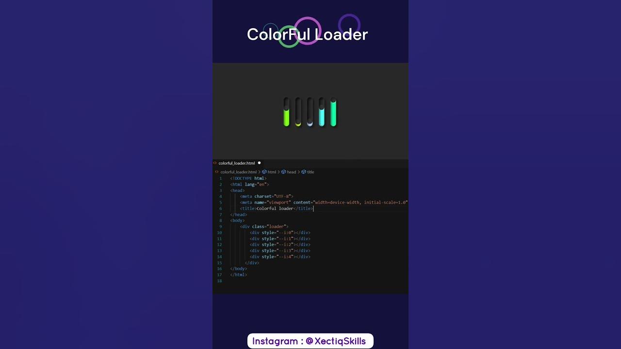 Colorful Loader Using Html And Css Webdevelopment Css Html Xectiq Coding Youtube