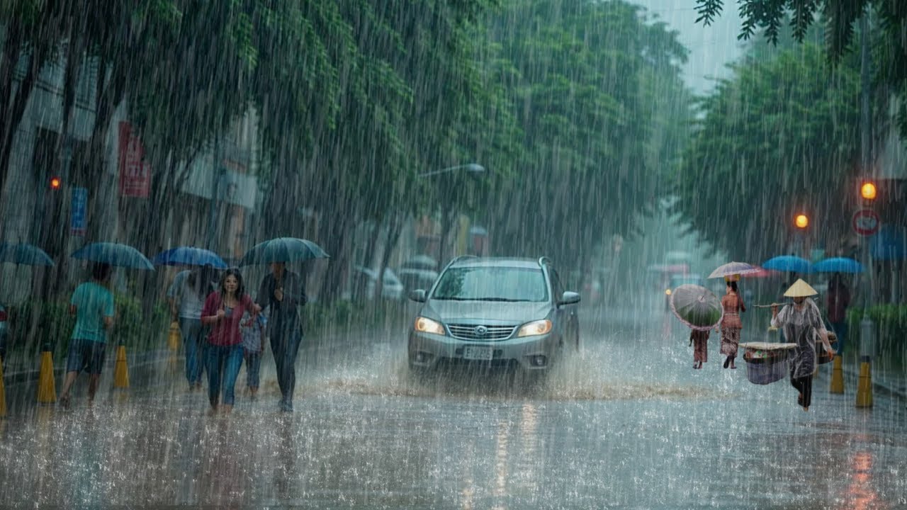 Super Heavy Rain, Storm the Biggest and Strong Wind - the Whole City is ...