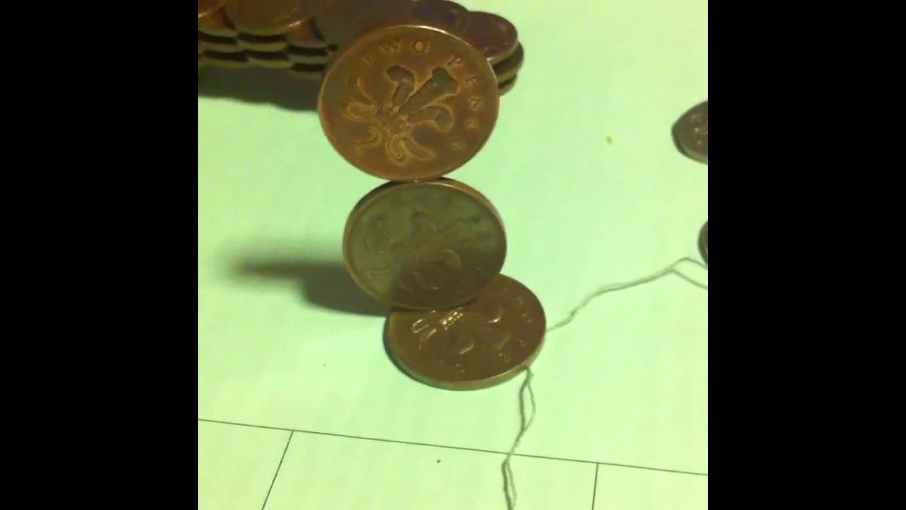 Vertical coin stack - YouTube