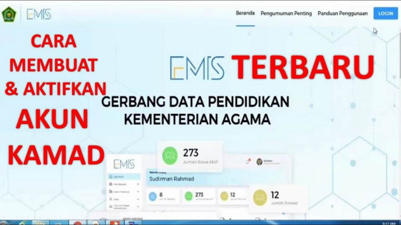 Cara Registrasi Akun Kamad || EMIS 2021 - YouTube