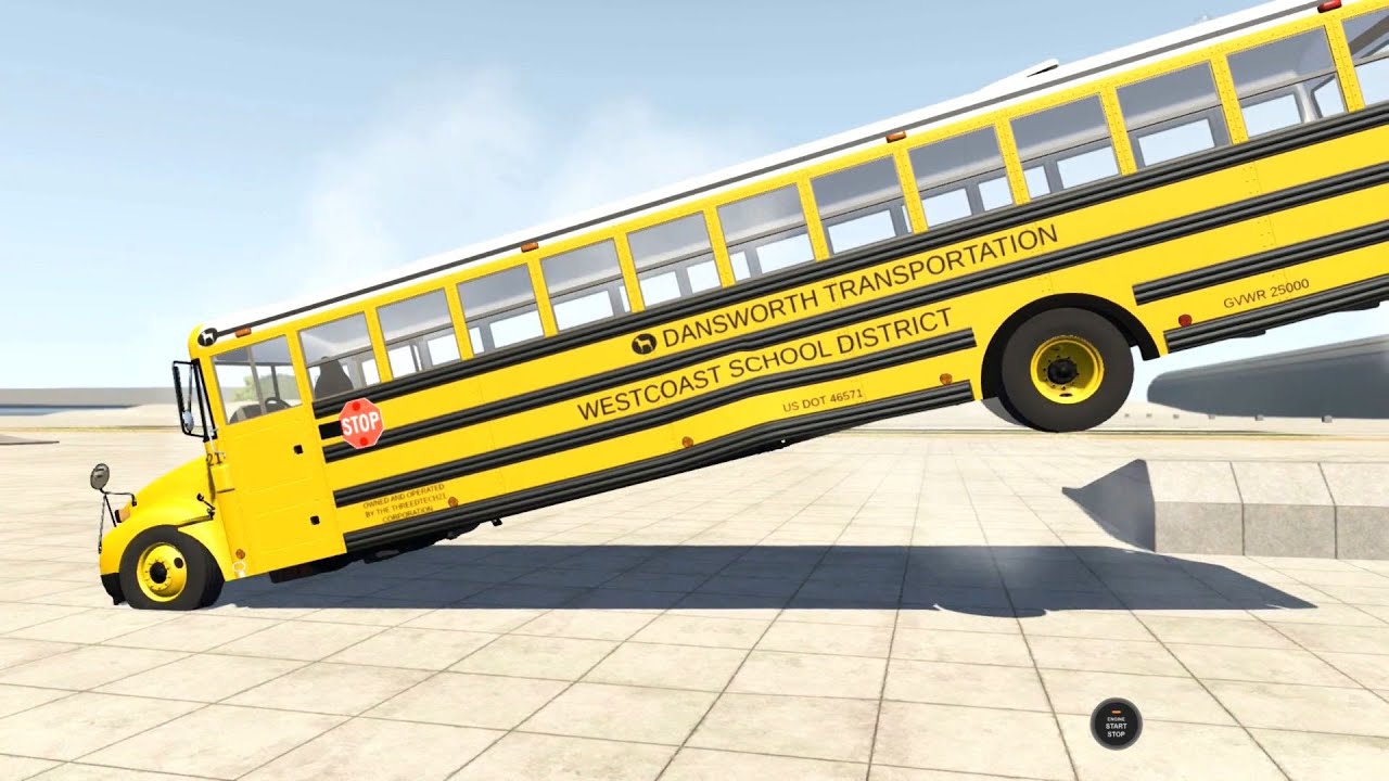 BeamNG Drive - School Bus Loaded with 12 Tons Suspension Test - YouTube