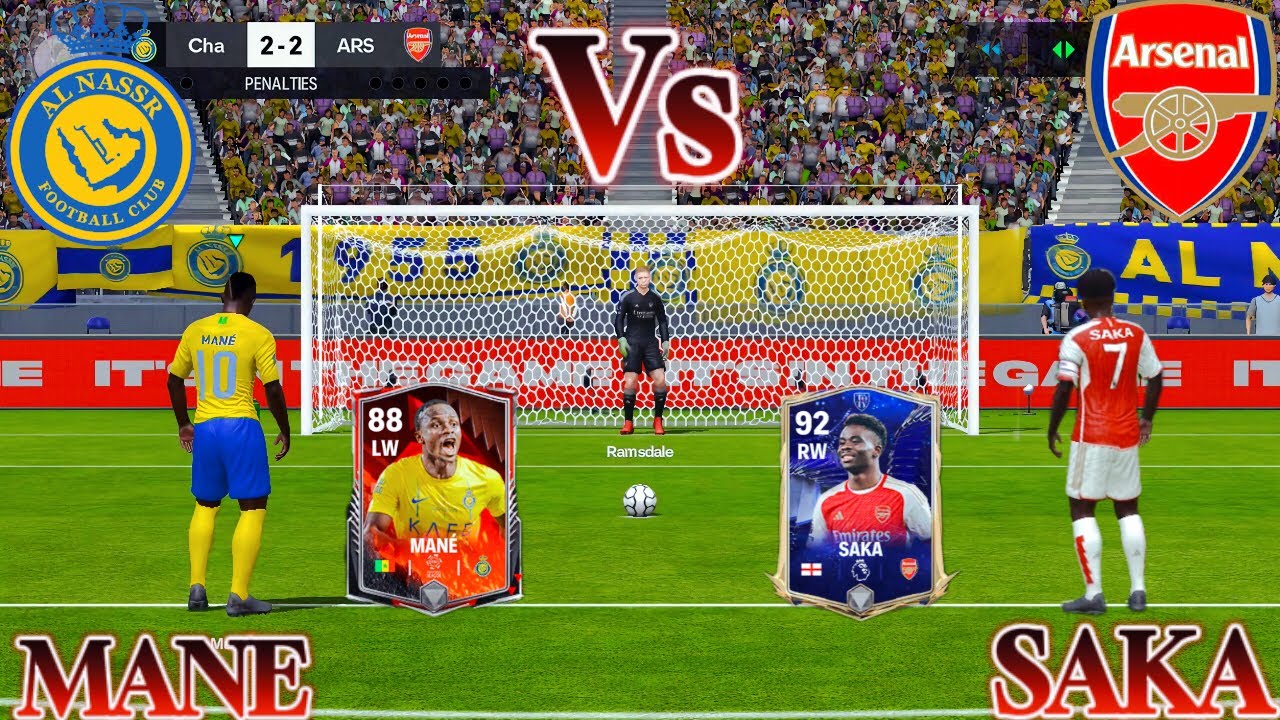 FIFA MOBILE| MANE VS SAKA|AL NASSR VS ARSENAL|PENALTY #youtubefeed # ...