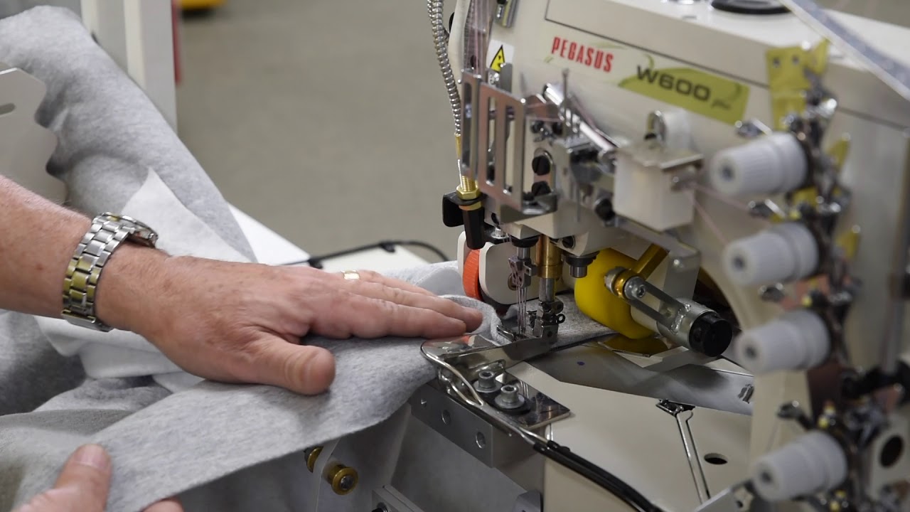 Leg Elastic Hemming Workstation Automatic - Model 1536A - YouTube