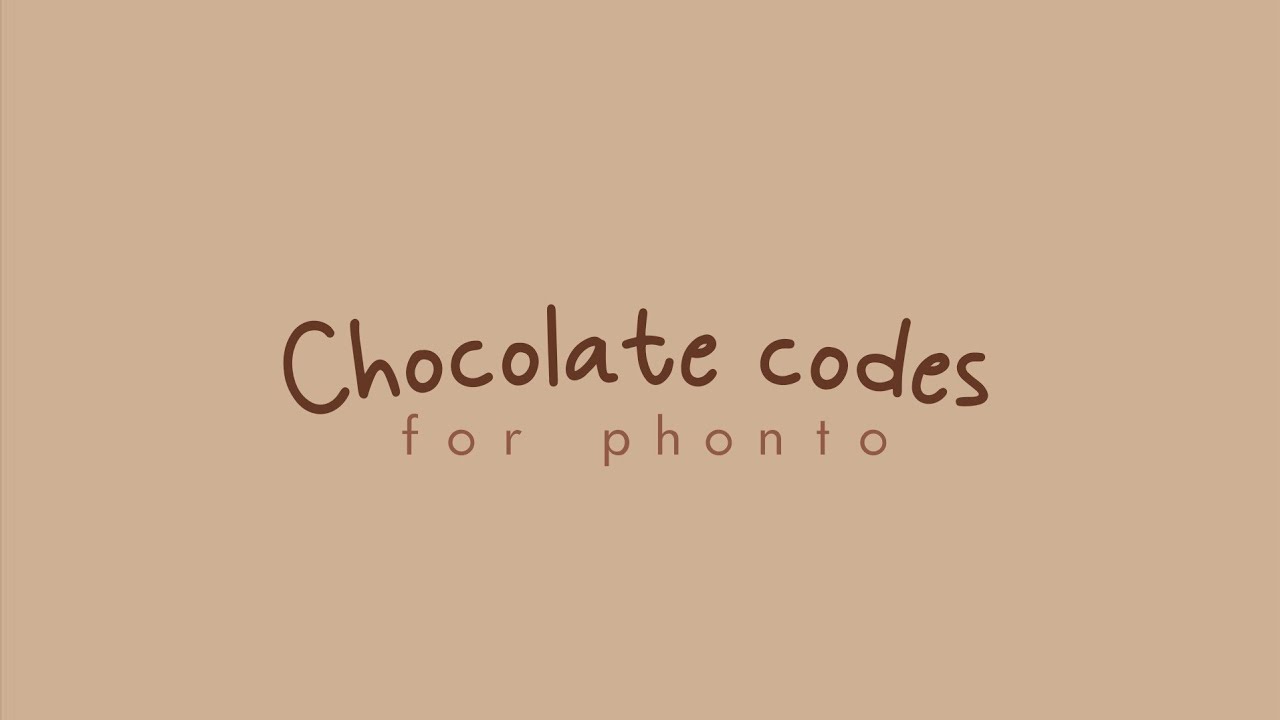 chocolate phonto codes | violeta jeon - YouTube