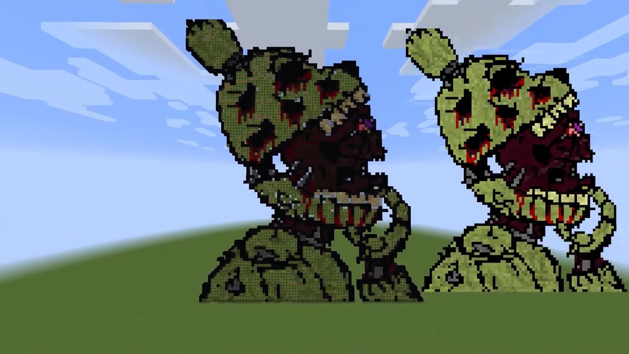 How To Draw in Minecraft ? | Pixel Art | Springtrap FNAF - YouTube