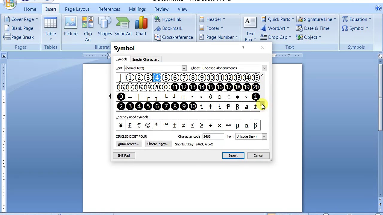 how to type euro, rupee symbol in ms word - YouTube