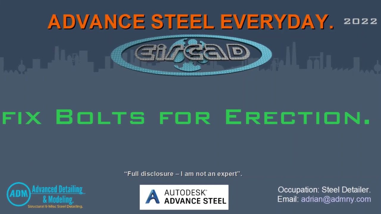 Advance Steel Fix Bolts for Erection - YouTube