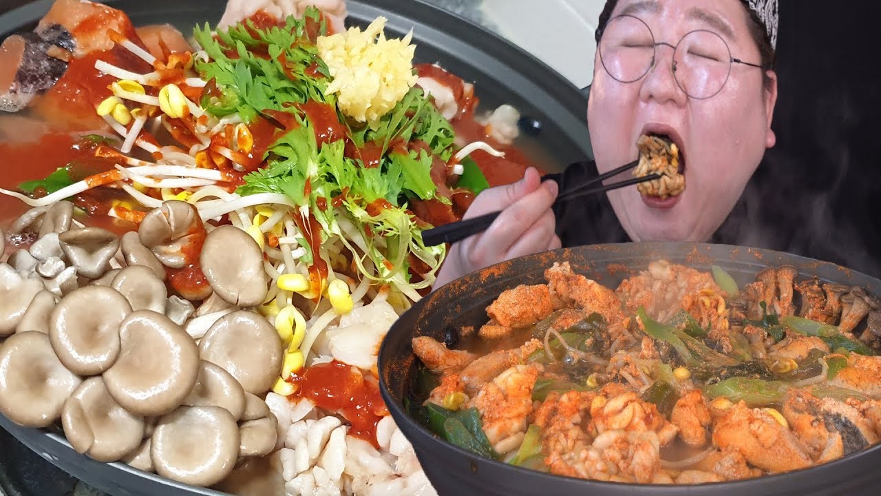 SUB) 최고의안주!![[ 얼큰 칼~칼 푸짐한 알곤탕 ]] 먹방 ( Spicy Fish Roe Soup ) Fish Egg ...