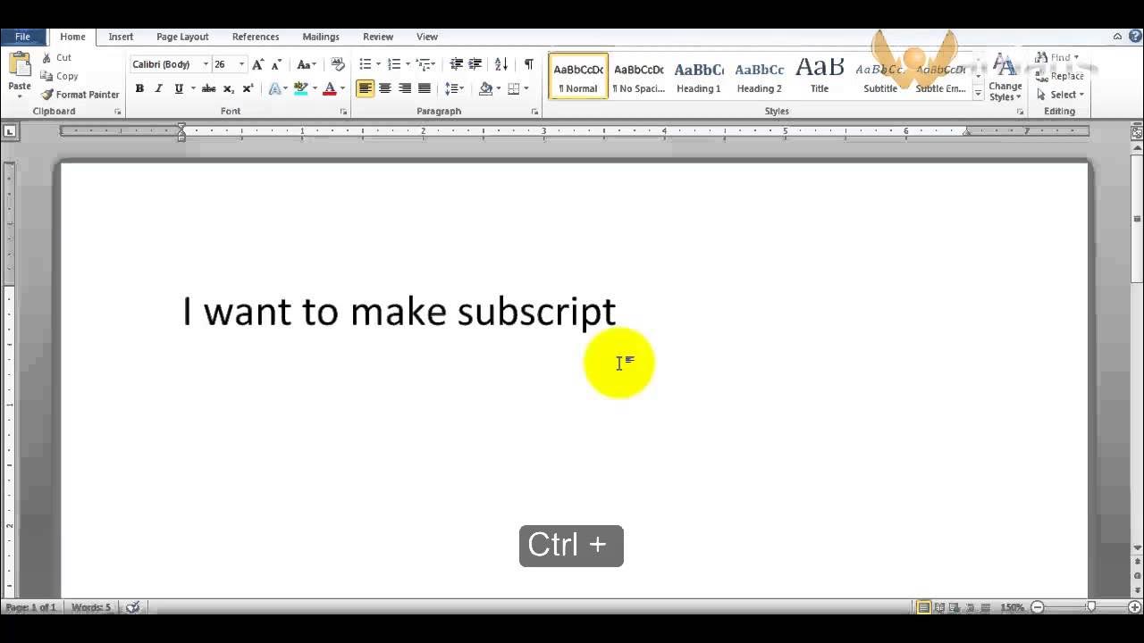 How to write Sub and Super Script in MS word (tutorial) - YouTube