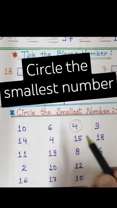Circle the Smallest Number/ Maths worksheet for class LKG - YouTube