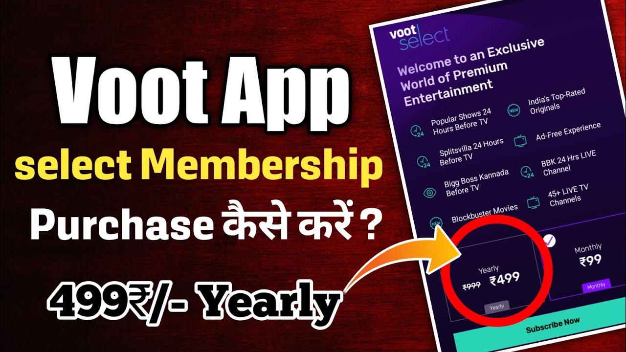 Voot select membership purchase | Voot App subscription purchase | How ...