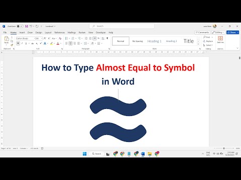 How to type Almost equal to symbol in Word | Insert Approximate symbol ≈ in Word