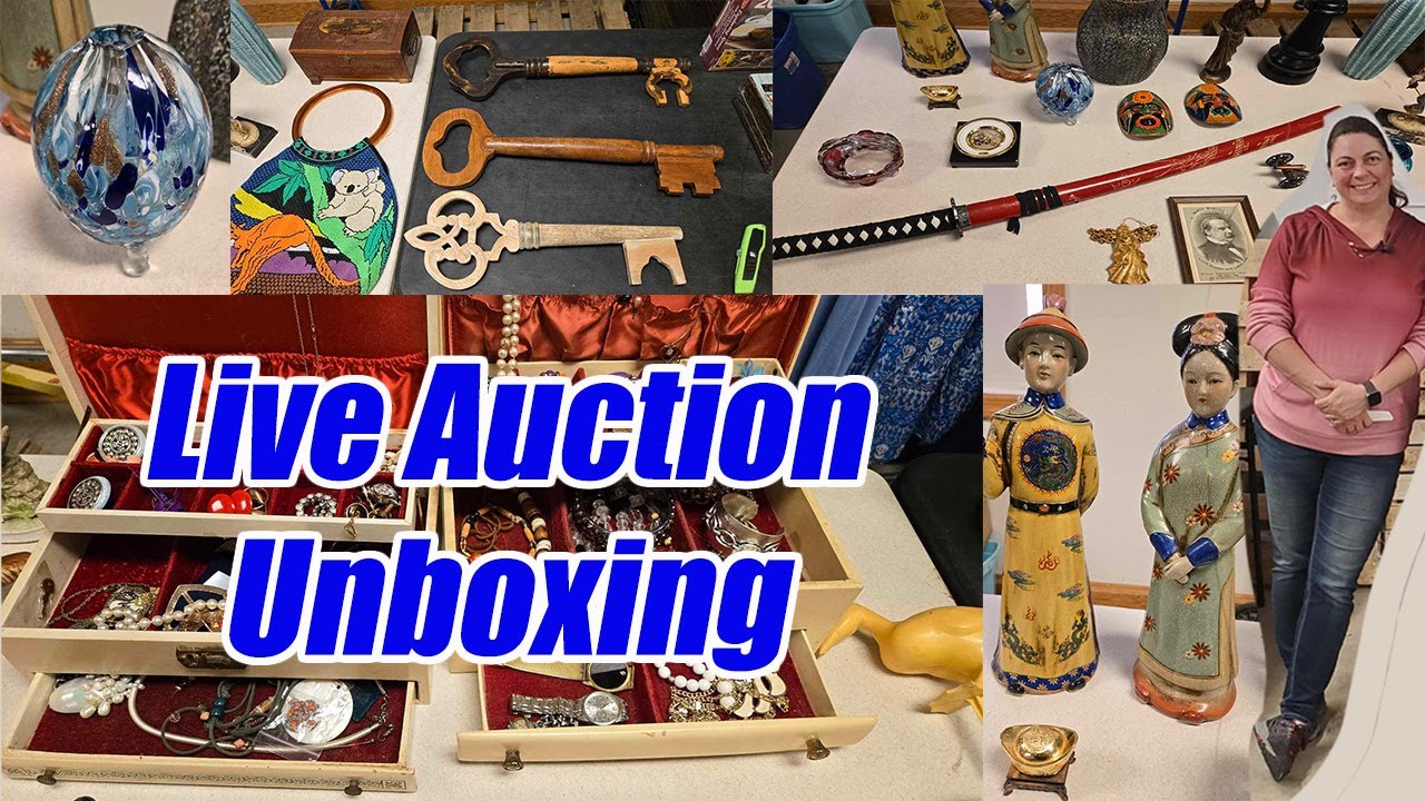 Live auction unboxing! Check our our amazing treasures! Swords, giant ...