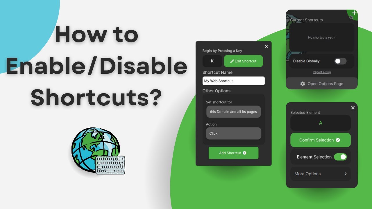 How to Enable/Disable Shortcuts - My Web Shortcuts - YouTube