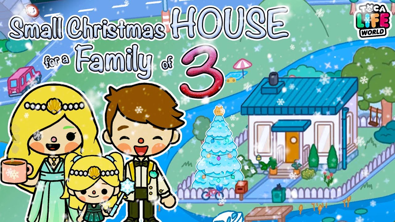 White Pink Blue Christmas Holiday SMALL Free Tiny Family HOUSE NEW TOCA ...
