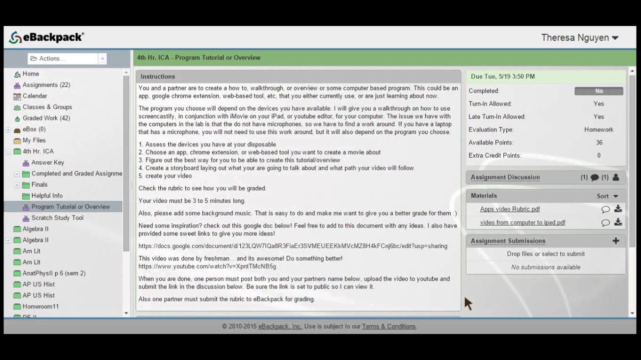 EBACKPACK TUTORIAL - YouTube