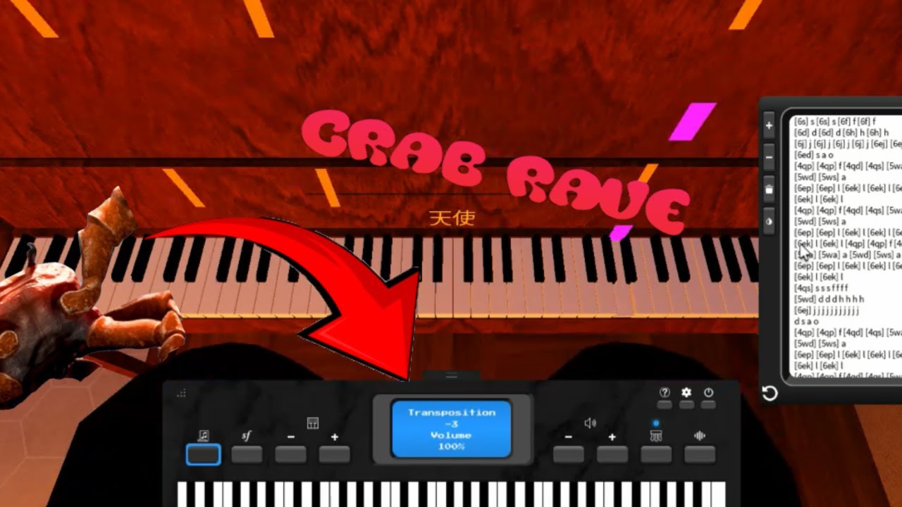 Playing "Crab rave" By noisestorm on a Roblox piano! [Sheet in the ...