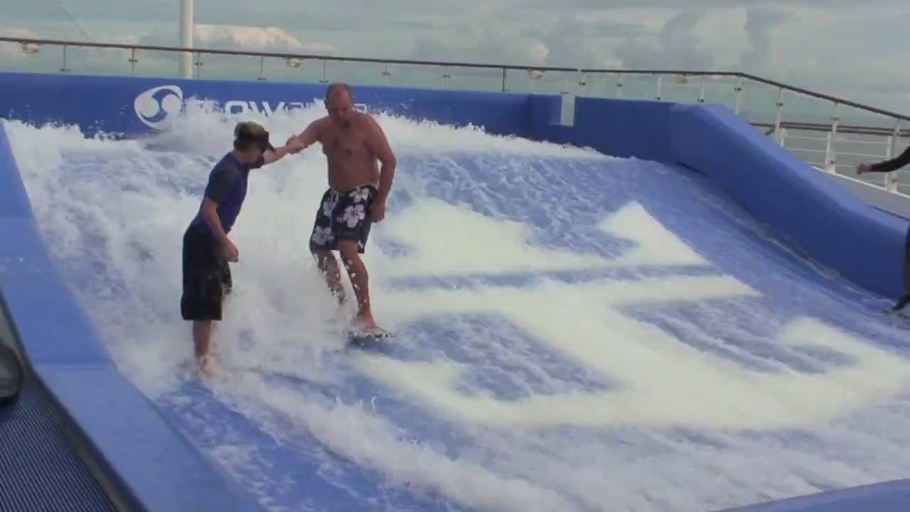 Fun FlowRider Falls On Oasis of the Seas - YouTube