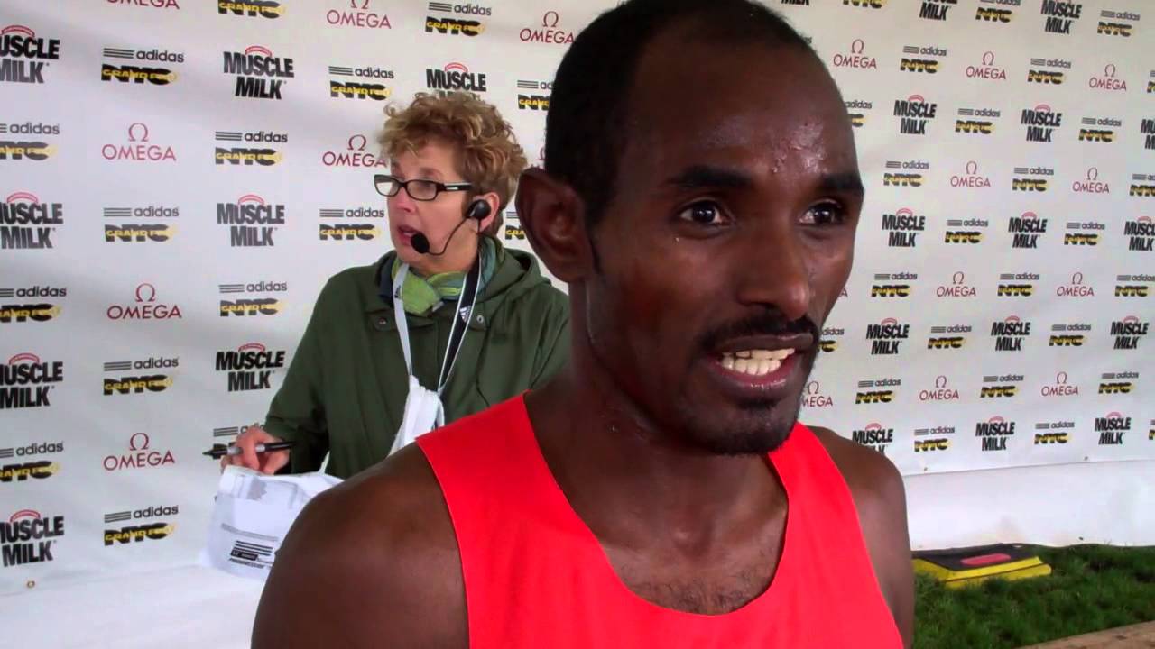 Ibrahim Jeilan after finishing 3rd in the 5000 at 2013 adidas Grand ...