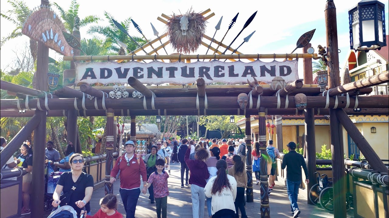 Magic Kingdom Adventureland 2025 Busy Afternoon Walkthrough in 4K ...