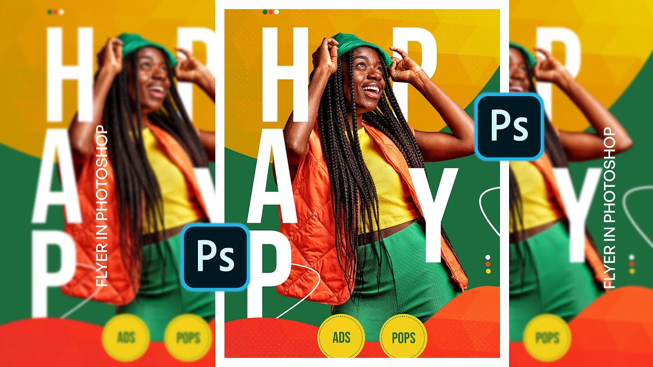 How to design a colorful but simple flyer using Adobe Photoshop - YouTube