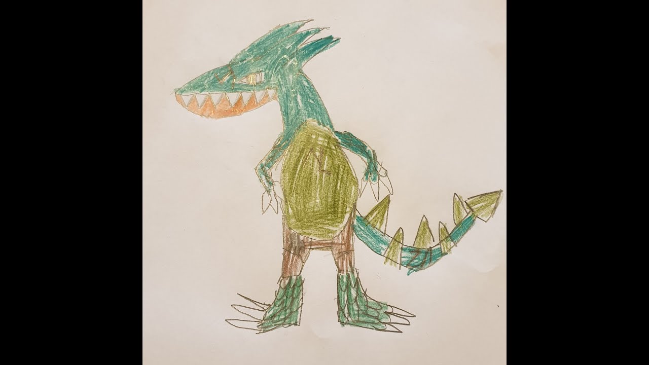 How to draw a Crocodile Monster - YouTube