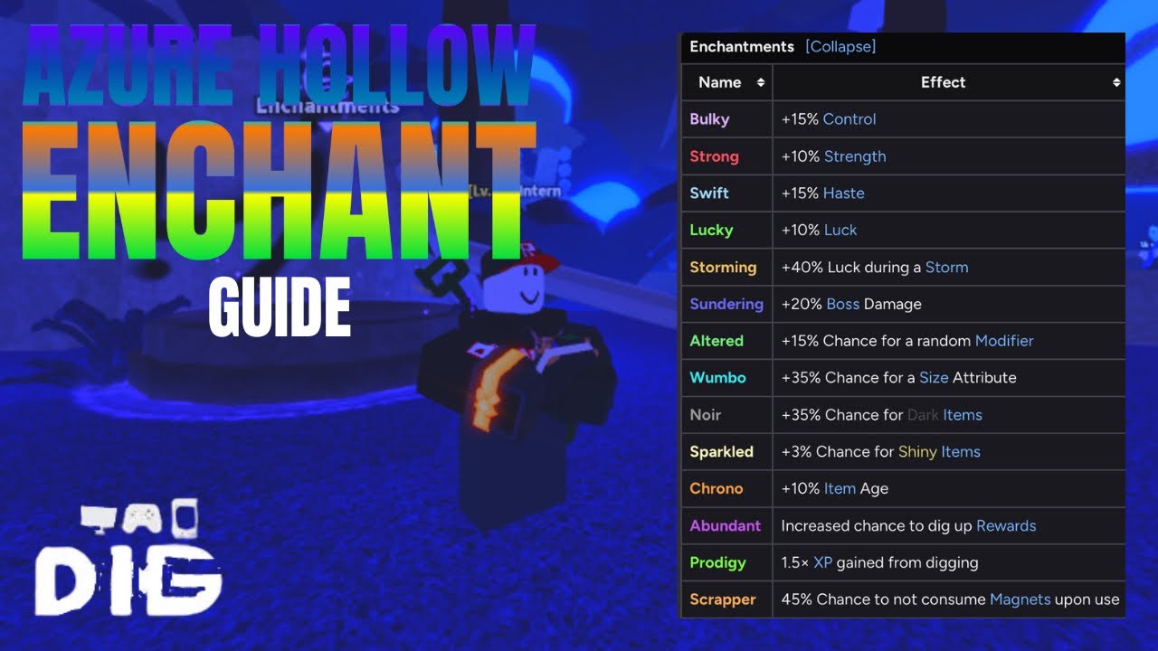 How to Reach Azure Hollow & Enchant in Dig | Roblox Guide - YouTube