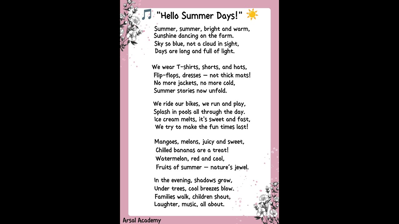 Summer Poems For Kids