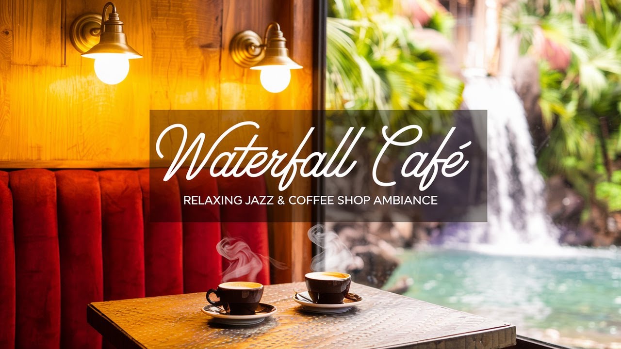 Waterfall Cafe: The Most Relaxing Jazz & Coffee Ambiance - YouTube