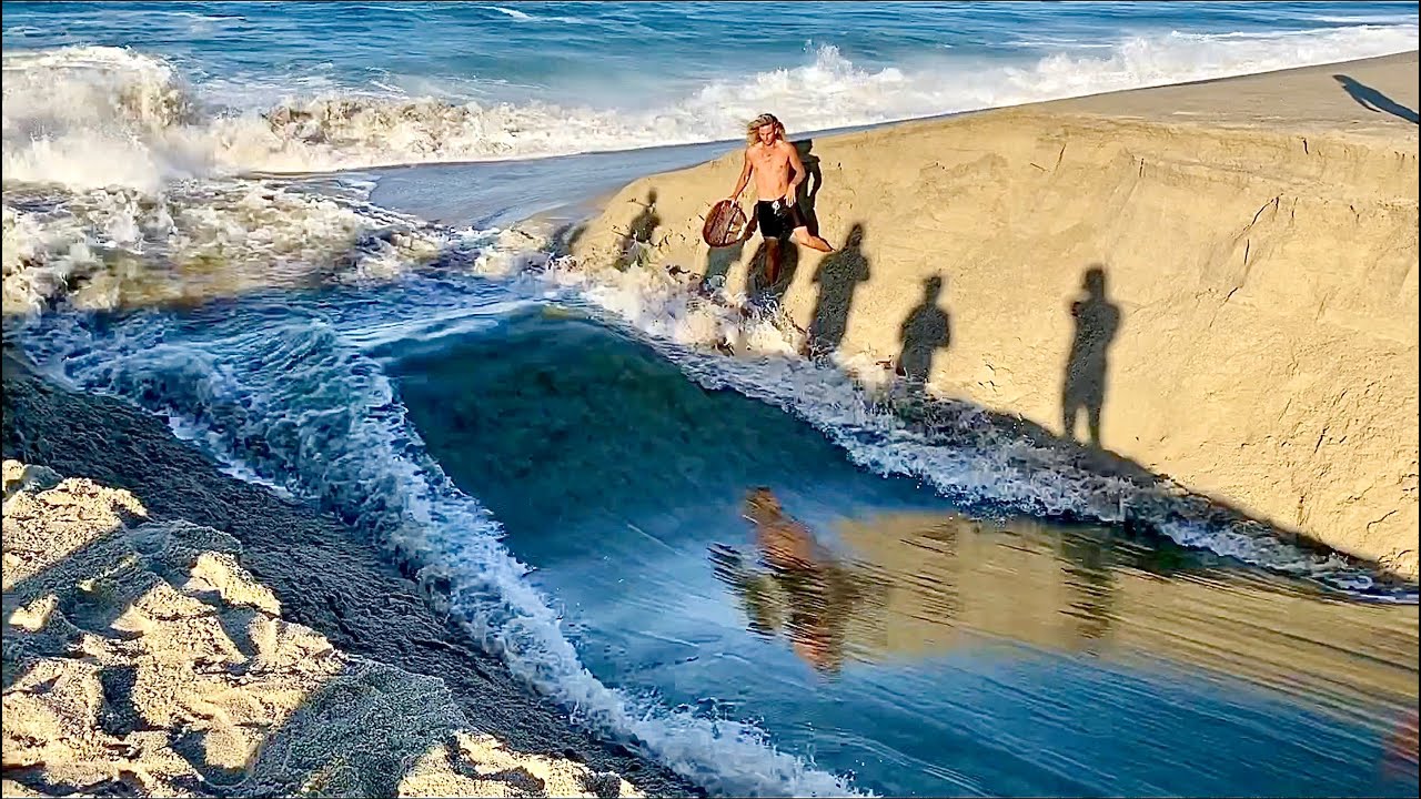 Crowd Gathers as River Break forms INSANE waves - YouTube