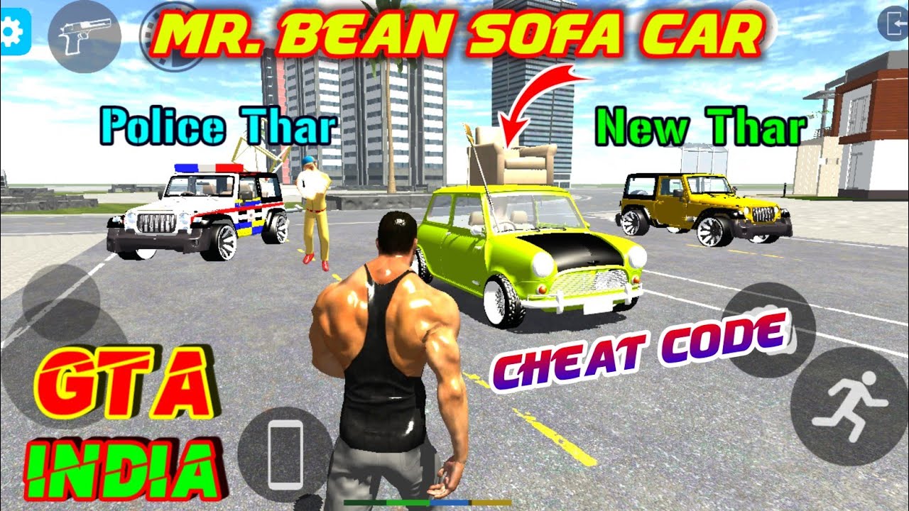 GTA INDIA Mr Bean Sofa Car Cheat Code | Indian Bikes And Cars Driving 3d Cheat Codes - YouTube