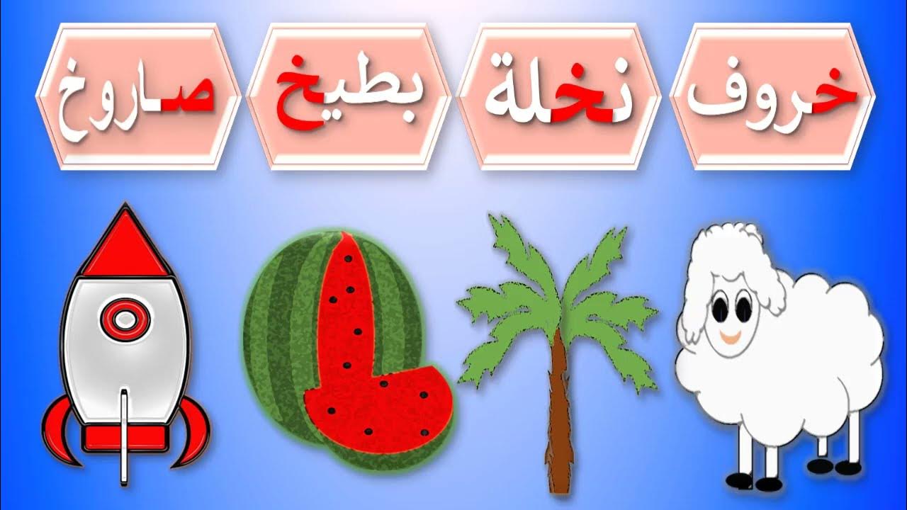 حرف الخاء خ أشكال حرف الخاء أول الكلمة وسط الكلمة آخر الكلمة مواضع حروف الهجاء