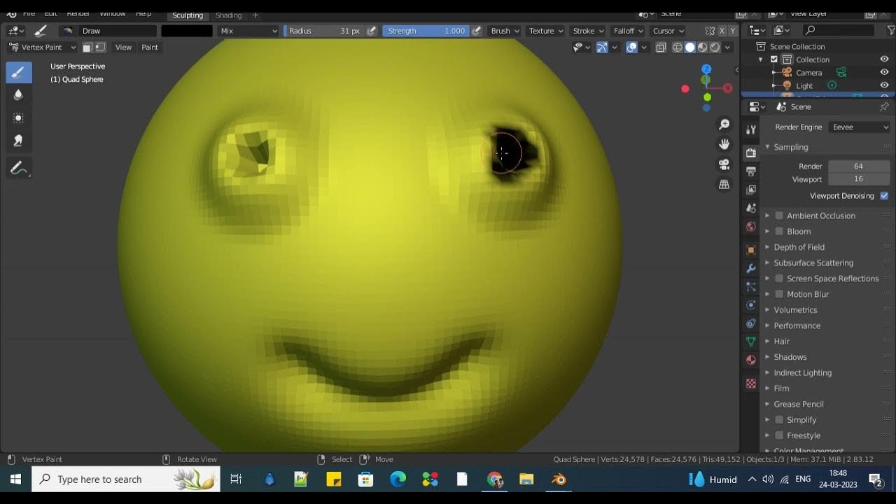 how to make a 3D smiley face in blender 2 8 - YouTube