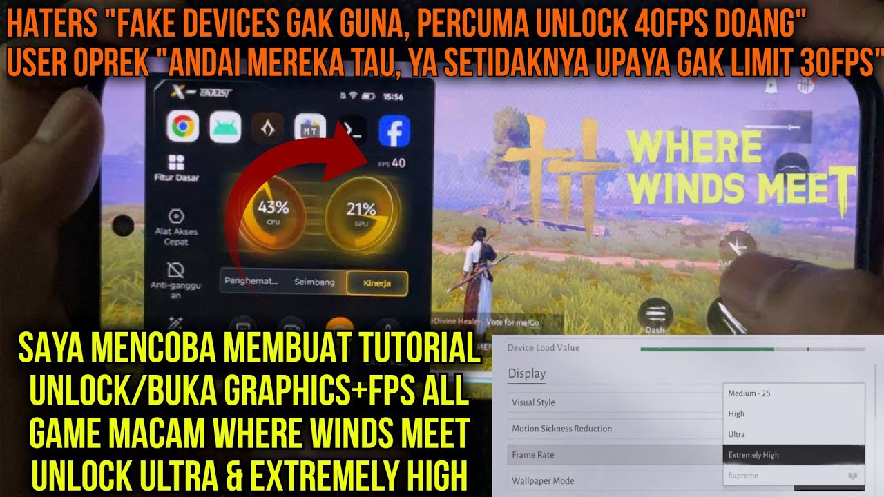 ⚡Cara Unlock/Buka Graphics+Fps All Game/Where Winds Meet Frame Rate ...