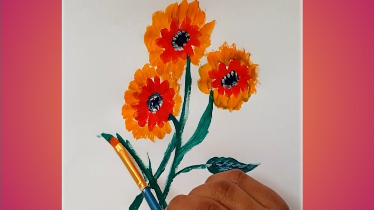 How to draw a super colourful flower drawing tutorial। - YouTube