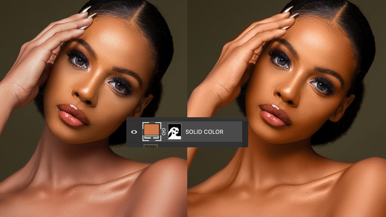 HOW TO MATCH SKIN TONES USING SOLID COLOR IN PHOTOSHOP - YouTube